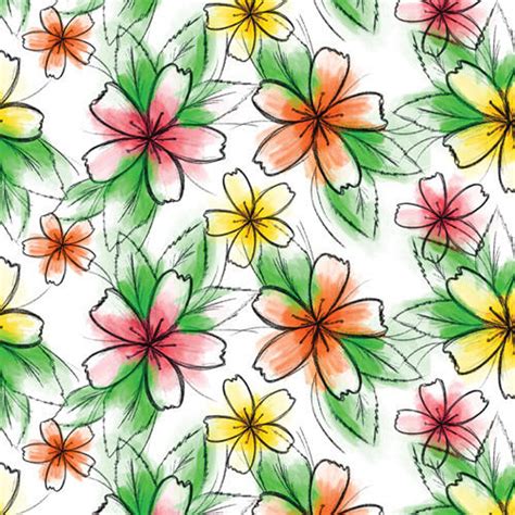 Aloha Flowers Adhesive Vinyl Pattern