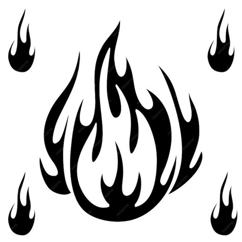 Premium Vector Hand Drawn Fire Icons Fire Flames Icons Vector Set