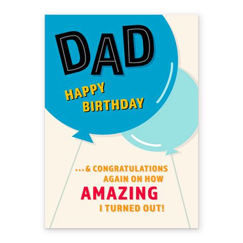 Personalised Birthday Balloons Dad Card Hallmark