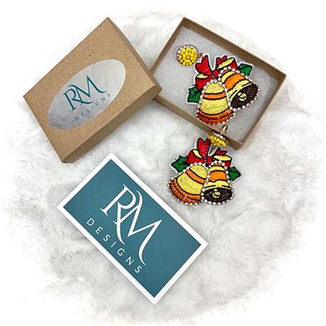 Red And Yellow Jingle Bell Earrings Rachel Maddox Designs