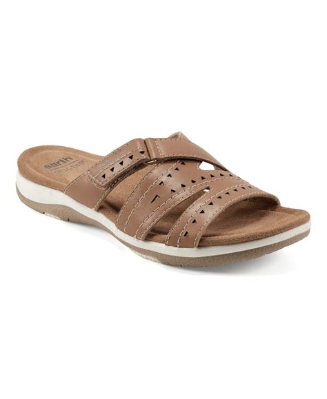 Earth Womens Suella Strappy Casual Slip On Flat Sandals Womens Shoes