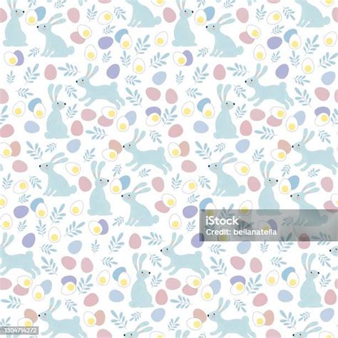 원활한 벡터 부활절 토끼 패턴 토끼와 계란 끝없는 배경 Eps 10 귀여운에 대한 스톡 벡터 아트 및 기타 이미지 귀여운