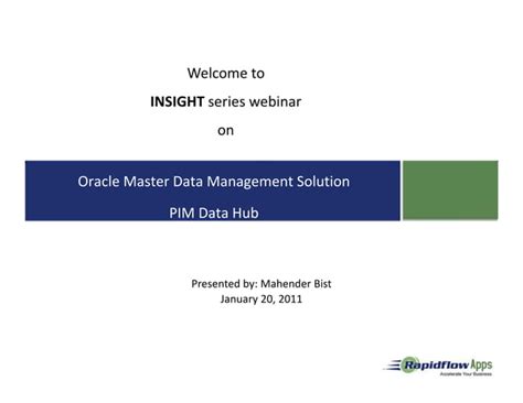 Oracle Product Mdm Pim Data Hub Ppt