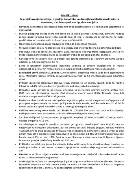 L3 Kanalizacija Tehnički Uslovi Pdf
