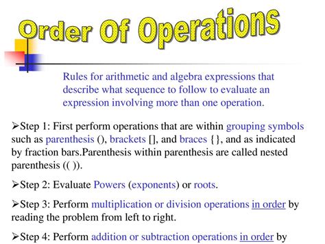Order Of Operations Ppt Download