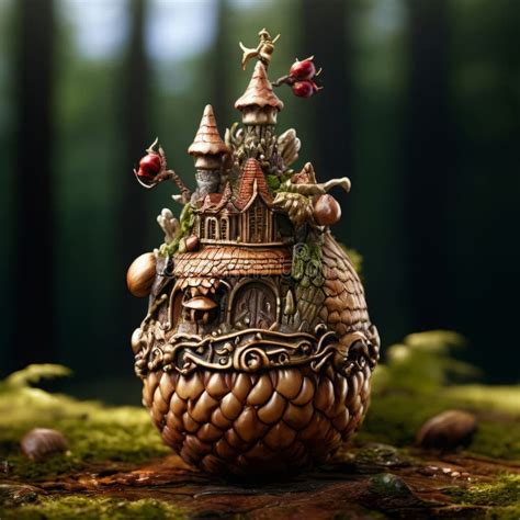 Fairy Tale Acorn Acorn Adorned With Fairy Tale Characters Like Stock