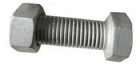 Hot Dip Galvanized Mild Steel HDG Hex Nut Bolt Diameter 20 Mm Grade