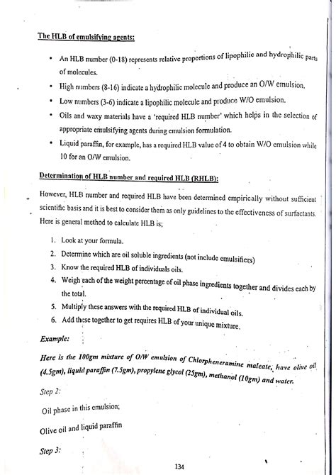 Solution Hydrophilic Lipophilic Balance And Its Numericals Studypool