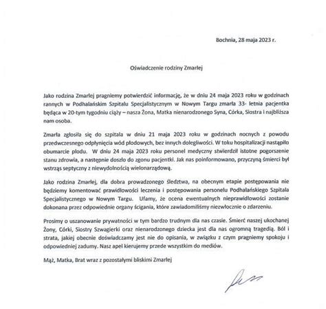 Śmierć 33 Letniej Kobiety W Ciąży W Szpitalu W Nowym Targu Rodzina