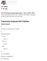 Cs Ay T Programming Assignment Unit Solutions Pdf