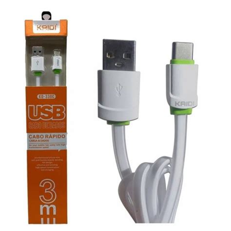 Cabo Micro Usb Tipo C Metros Kaidi Turbo Kd C Original Shopee Brasil