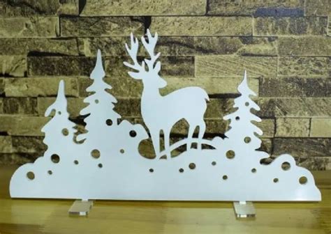 Wooden Christmas Deer Decoration 3d Model Vector Files