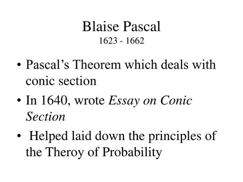 Ppt Blaise Pascal 1623 1662 Powerpoint Presentation Free Download Id 6881120