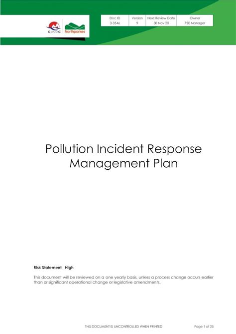 Pdf Pollution Incident Response Home Northparkes · Noise