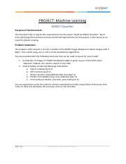 Machine Learning Project Problem Statement Classification Project Docx Pdf Project Machine