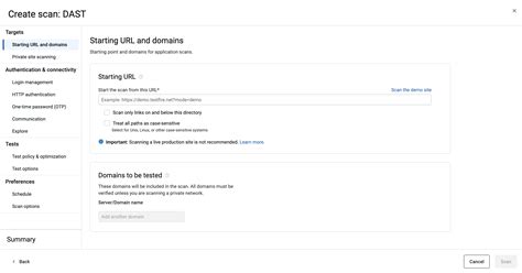 Creating A Web Application Scan