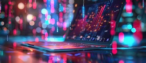 Premium Photo Dynamic Graph Visualizations Realtime Data Displayed On A Laptop Screen
