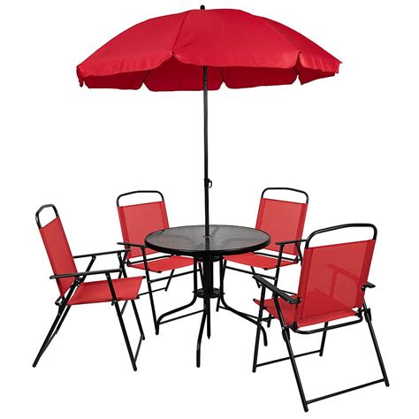 Alamont Home Nantucket Outdoor Round Contemporary Metal 6 Piece Patio