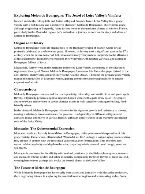 Melon De Borgoña Variedad De Uva Vinifera Pdf Crops Originating From Europe Viticulture
