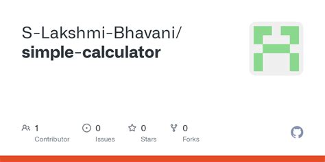 Github S Lakshmi Bhavanisimple Calculator