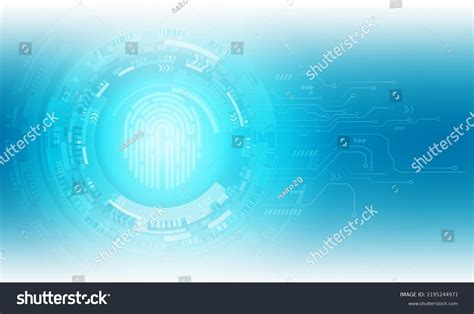 Futuristic Fingerprint Technology Circuit Identify Security Stock Vector Royalty Free