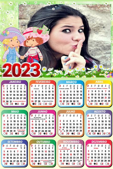 Montagem De Fotos Calendário Montagem De Calendário 2023 Moranguinho