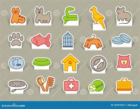 Pets Care Icon Set Stock Vector Illustration Of Icons 102912671