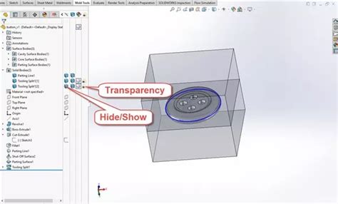 Solidworks Mold Tools Shut Off Surfaces Parting Surfaces And