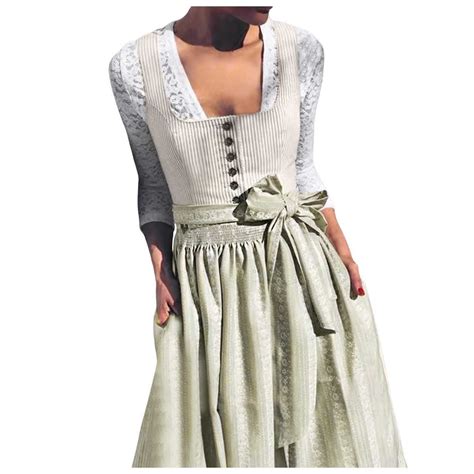 Taiaojing Women Octoberfest Dirndl Dress Traditional German Festival