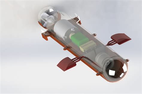 C14 简易水下无人潜艇模型三维建模图纸 Solidworks设计 Solidworks 2016 模型图纸下载 懒石网