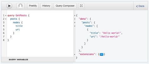 Screenshot Of The Graphiql Ide Executing A Query For Posts And Showing