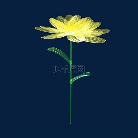 3D玻璃质感花朵素材图片免费下载 千库网