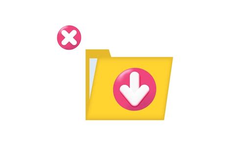 다운로드 오류 아이콘 3d 터 일러스트레이션 프리미엄 벡터