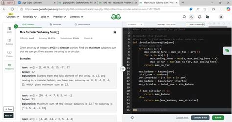 Arya Gupta On Linkedin Geekstreak2024 Geekstreak2024 Gfg160 Codingchallenge Geeksforgeeks