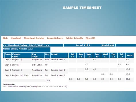 PPT - Sample Timesheet PowerPoint Presentation, free download - ID:6742436