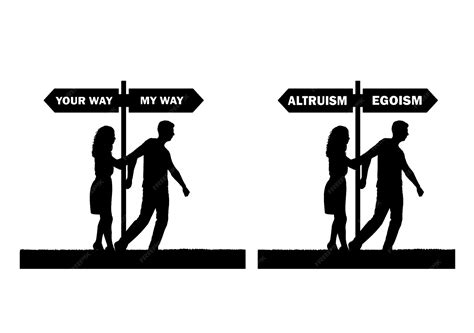 Premium Vector Silhouette Of An Egotistic Man And A Woman Who Tries To Stop Him So That He