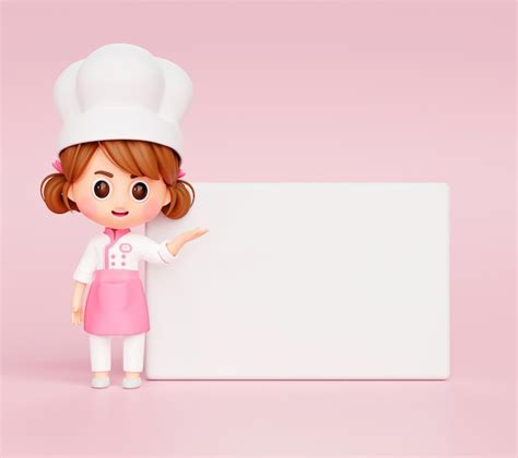 Free Photo Cute Chef Girl In Uniform Holding Pot And Spoon Restaurant