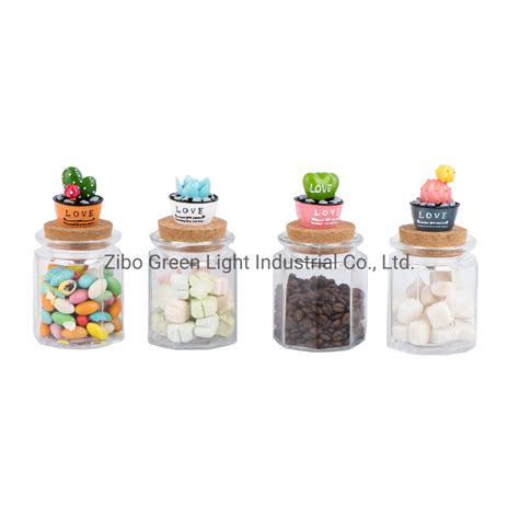 300ml Glass Jar With Cork Lid For Candy Spice Food Storage Glass