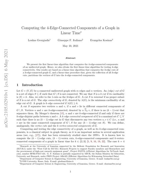 computing the 4 edge connected components of a graph in linear time deepai