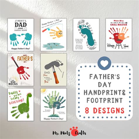 Fathers Day Handprint Footprint Craft Bundle Holiday Cards Craft Bundle Made By Teachers