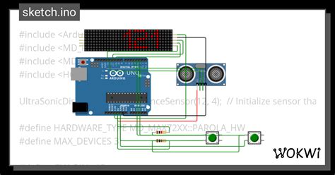 Dot Matrix And Switch Wokwi Esp32 Stm32 Arduino Simulator