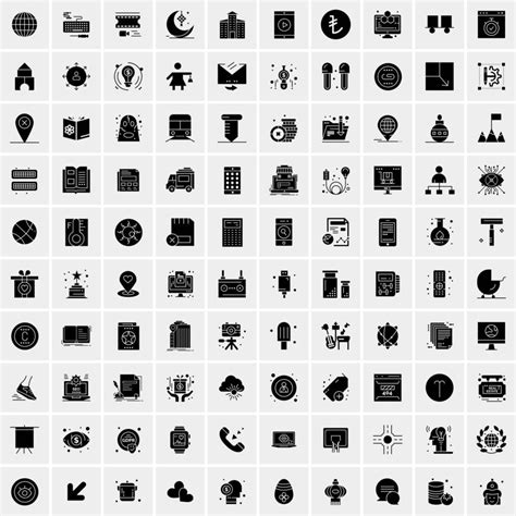 Set Of Universal Solid Icons Vector Art At Vecteezy
