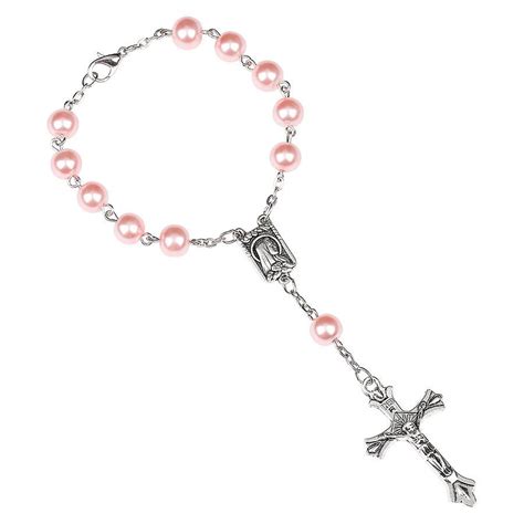Rosary Beads Catholic Cross Car Mirror Hanging Accessories For Women