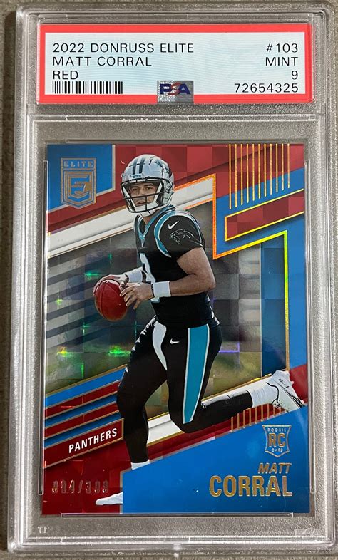 Matt Corral 2022 Donruss Elite Red Parallel Rookie Rc 399 Psa 9 Myslabs
