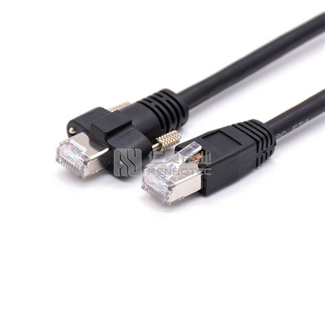 Rj45 Plug To Rj45 Screw On Plug Black 1m Gige Camera Cable