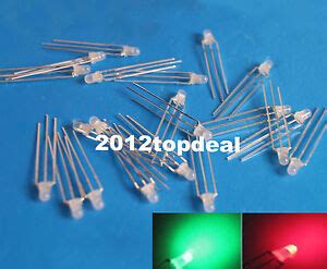 3mm Dual Bi Color Red Green Diffused Bright 3 Pin Led Common Cathode Led 100pcs EBay