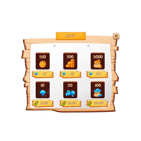 게임 인터페이스 팩 상점 Ui 파트 01 나무 스타일 상호 작용 노름 게임 Png 일러스트 및 벡터 에 대한 무료 다운로드 Pngtree