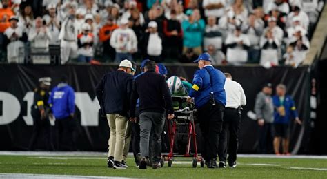 Dolphins Qb Tua Tagovailoa Stretchered Off Field With Head Neck Injuries