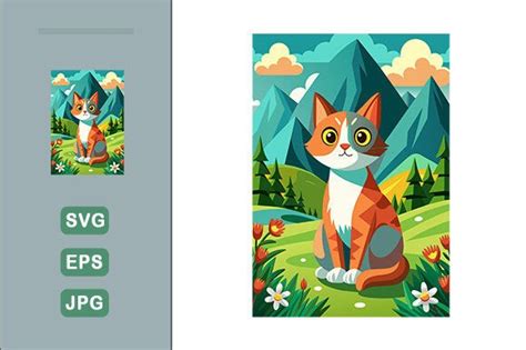 Cat Landscape Background Graphic By Wanda Design · Creative Fabrica