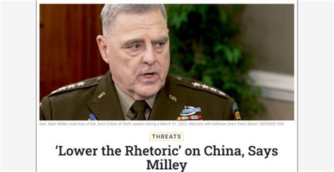 美参联会主席马克米利称美国对华言论过热了应该降降温 腾讯新闻